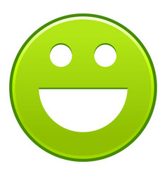 Green smiling face cheerful smiley happy emoticon Vector Image