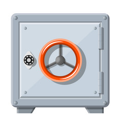 Cartoon steel safe box with money stack and coins Vector Image