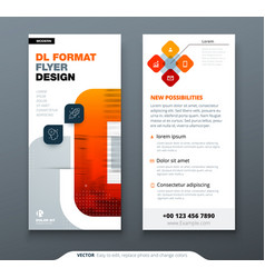 Dl flyer design with square shapes corporate Vector Image