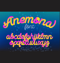 Color 3d alphabet pipe font Royalty Free Vector Image