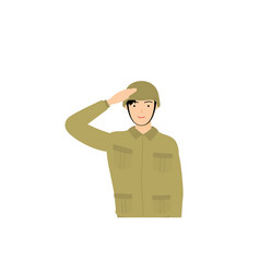 Male soldier pose pointing to a checklist Vector Image