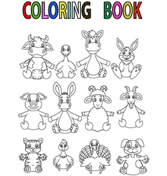 Farm animal coloring book Royalty Free Vector Image