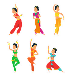 Male and female Indian dancers in traditional Vector Image