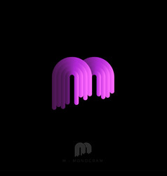 M monogram music logo Royalty Free Vector Image