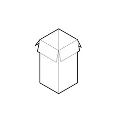 Cardboard box outline icon isometric outline Vector Image