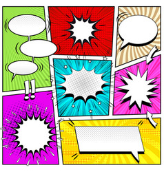 Comic book page speech bubbles set Royalty Free Vector Image