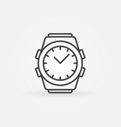 Circular watch outline icon isolated line from Vector Image
