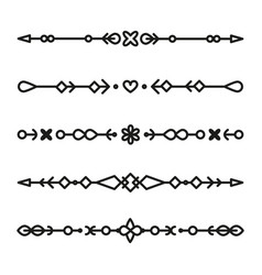 Set divider ornaments ethnic separator style Vector Image