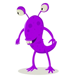 Cartoon alien holding a paper and pencil Vector Image