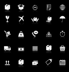 Black shipping icon set Royalty Free Vector Image