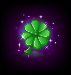 Legend flower four leaf clover for luck cartoon Vector Image