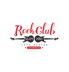 Rock club logo design set label for music Vector Image