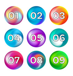 Colorful calendar circle labels month numbers Vector Image