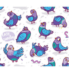Cartoon pigeon city dove bird flying pigeons and Vector Image