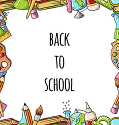 Seamless cute doodle back to school pattern Vector Image