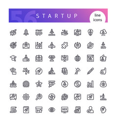 Set line icons start up Royalty Free Vector Image
