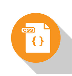 White css file document icon download css button Vector Image