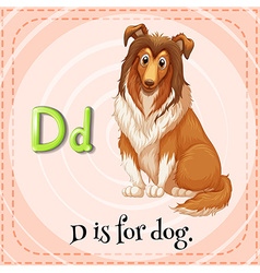 Alphabet d with dog cartoon Royalty Free Vector Image
