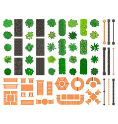 Amusement park map scheme elements attractions Vector Image