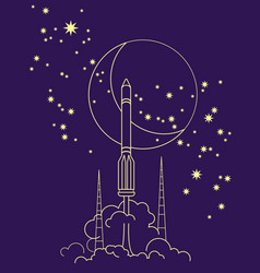 Space ornament simple outline drawing outer Vector Image