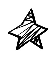 Star black line sketch isolated on white Vector Image
