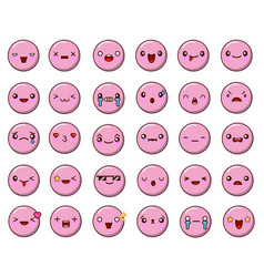 Emoticon cute love heart cartoon character icon Vector Image