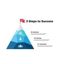 Route to success infographic mountain peak Vector Image