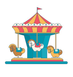 A carousel ride without a horse Royalty Free Vector Image