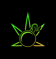 Medical cannabis as a bomb Royalty Free Vector Image