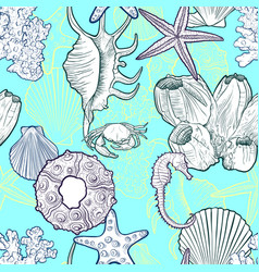 Sea seamless pattern Royalty Free Vector Image