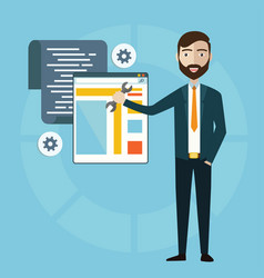 Digital specialist or computer web programmer Vector Image