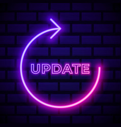 Twisted arrow neon sign Royalty Free Vector Image