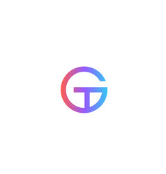 Pink letter g logo alphabet icon with line block Vector Image