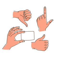 Hands doodles expression gestures human hands Vector Image