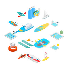 Swimming pool isometric flowchart Royalty Free Vector Image