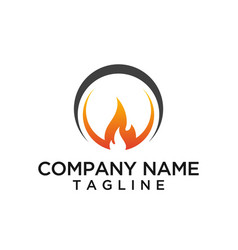 Modern fire circle logo template Royalty Free Vector Image