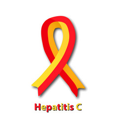 Red yellow ribbon hepatitis c world hepatitis day Vector Image