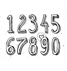 Cute decorative numbers set Royalty Free Vector Image