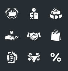 Bribery corrupt icon set simple style Royalty Free Vector