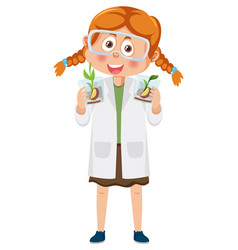 Scientist girl wearing lab coat Royalty Free Vector Image