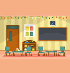 School classroom interior room blackboard Vector Image