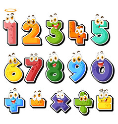 Counting number 0 to 9 for kids Royalty Free Vector Image