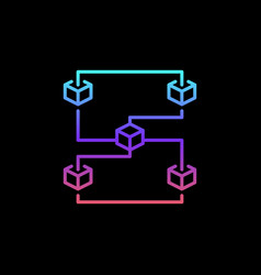 Blockchain technology icon block chain Royalty Free Vector