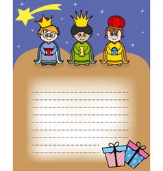 Letter to three kings Royalty Free Vector Image