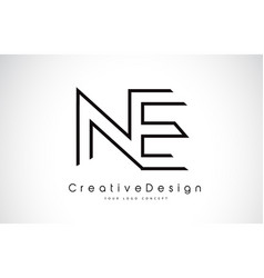 Ne n e letter logo design in black colors Vector Image