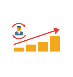 Lead conversion rate icon simple flat element Vector Image