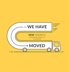 We are moving minimalistic yellow flyer template Vector Image