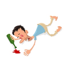Drunk with bottle Royalty Free Vector Image - VectorStock