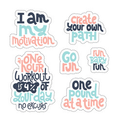 Fitness motivational quotes Royalty Free Vector Image