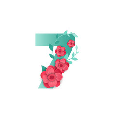 Spring alphabet with gentle sakura flowers abcd Vector Image